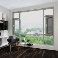 China Double Glazed Aluminum Swing Tilt And Turn Window Deep Grey Frame With Mesh for sale