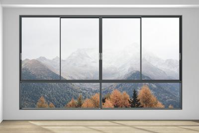 China Two Three Track Narrow Sliding Window European Style Double Tempered Glazing for sale