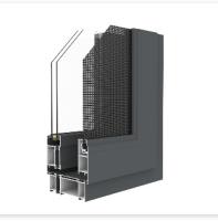 China Air Tight Double Glass Aluminum Flush Door Outer Window Screen Integrated for sale