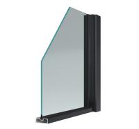 China Custom Narrow Frame Toilet Door With Frosted Glass Removable Aluminum Door for sale
