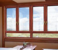 China Thermal Break Wood Grain Aluminum Casement Window For Apartment for sale