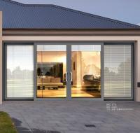 China Heavy Three Track Aluminum Sliding Doors 10mm Hollow Glass Door for sale