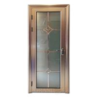 China Sound Insulation Aluminum Bathroom Doors Swing Tempered Glass Door for sale