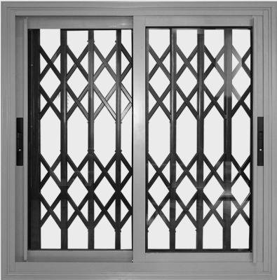 China 1.0mm - 2.0mm Black Grey Aluminium Sliding Windows Fixed Hinge With Handle for sale