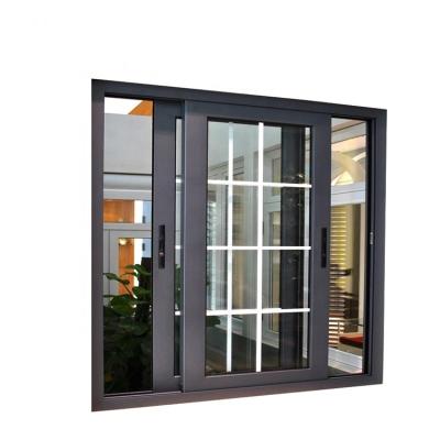 China Two Track Aluminium Sliding Windows Soundproof 1.0x1.0m Grey for sale