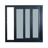 China Two Track Aluminium Sliding Windows Soundproof 1.0x1.0m Grey for sale