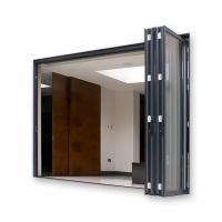 China Fire Retardant 3.0mm Aluminium Bifold Patio Doors Slide Folding Glass Door for sale