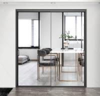 China Minimalist System Aluminum Sliding Doors Two Track Single Glass Double Rail Hanging for sale