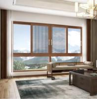 China 1.5mm Three Track Aluminium Sliding Windows Deep Grey Frame Non Broken Bridge for sale