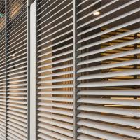 China 1.2mm Grey Color Outside Custom Window Louvers Toughened Terrace European Style for sale