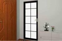 China Single Hinged Glass Aluminum Bathroom Doors Vertical Casement Hollow Glass for sale