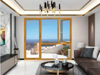China Horizontal Aluminium Casement Windows Wood Grain Finish With Folding Screen for sale