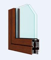 China Horizontal Aluminium Casement Windows Wood Grain Finish With Folding Screen for sale