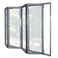 China Four Sashs Aluminum Folding Windows Vertical Reflective Glazed Anodizing for sale