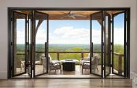 China Bronze Double Glazed Bifolding Doors , Tempered Glass Aluminum Screen Door for sale