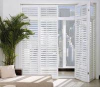 China White Color Surface Glass Louver Doors , Aluminium Frame French Doors ISO14001 for sale