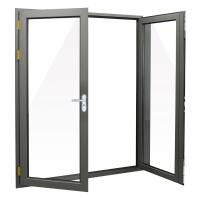China Two Side Open Casement French Doors , Grey Anodized Aluminum Vertical Door for sale