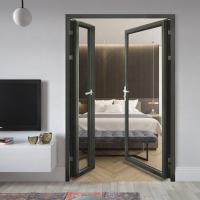 China Two Side Open Casement French Doors , Grey Anodized Aluminum Vertical Door for sale