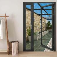China Two Side Open Casement French Doors , Grey Anodized Aluminum Vertical Door for sale