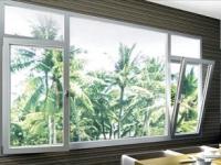 China Tempered Safety Glass Aluminium Swing Window White Powder Coated Color for sale