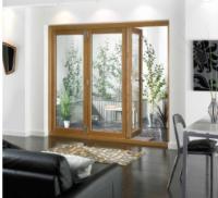 China Anodized Aluminium Double Glazed French Doors Foldable Sliding Fluorocarbon for sale
