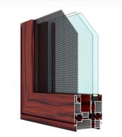 China Symmetrical Tower Aluminium Casement Windows Tinted Glaa Sandalwood Color for sale
