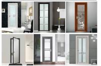 China Electrophoresis Aluminum Bathroom Doors Casement With Stainless Steel Mesh for sale