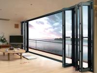 China Anodized White Aluminium Bifold Doors , Two Side Open Door Hollow Glazed for sale