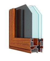 China Frosted Glass Aluminium Framed Windows , Atomic White French Casement Windows for sale