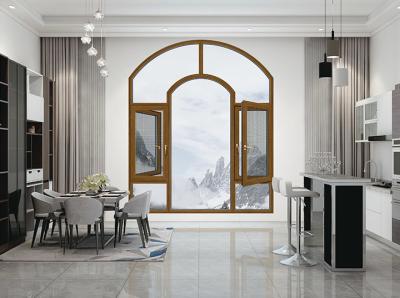 China Arched Aluminum Clad Casement Windows Double Glazed Outward Opening for sale