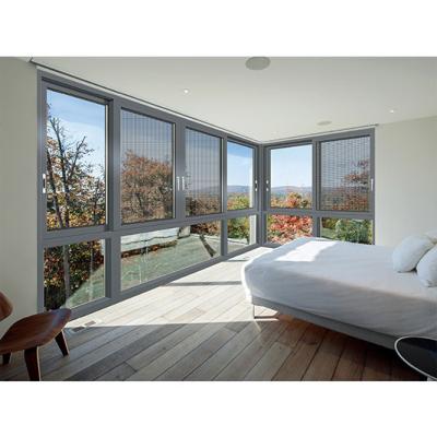 China Thermally Broken Aluminium Frame Sliding Window Push Pull Opening Joint Sealed for sale
