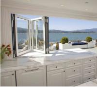 China Tempered Glass Aluminum Folding Windows , Horizontal Bifold Windows for sale