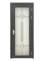 China Black Walnut Aluminium Fabrication Bathroom Doors Frosted Glass Powder Coated for sale