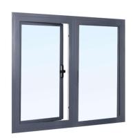 China OEM Aluminium Frame Fixed Glass Window , Double Opening Casement Window With Grill for sale