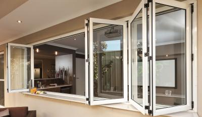 China Energy Saving Aluminium Bifold Windows Clear Tempered Glass 5mm-12mm Thickness for sale