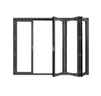 China Thermal Break aluminium glass folding doors Vertical Anodized Powder Coated for sale