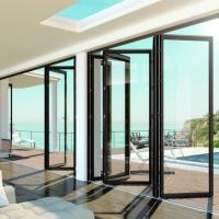 China Thermal Break aluminium glass folding doors Vertical Anodized Powder Coated for sale
