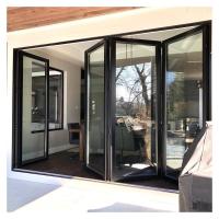 China Thermal Break aluminium glass folding doors Vertical Anodized Powder Coated for sale
