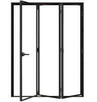 China 1.5-2.0mm Narrow Edge Aluminum Folding Windows Two Track Clear Tempered Glazed for sale