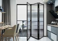 China 1.5-2.0mm Narrow Edge Aluminum Folding Windows Two Track Clear Tempered Glazed for sale