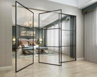 China Narrow Frame Aluminium Pivot Doors Ventilating Two Sides Folding for sale
