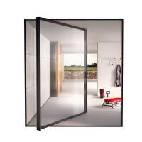 China Black Anodized Frame Aluminum Pivot Door Horizontal Middle Turning for sale
