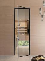 China Narrow Side Aluminum Casement French Doors Black Anodized 1.5mm Thickness for sale