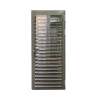 China Soundproof Fiberglass Louvered Doors , Grey Aluminium Door With Louvers for sale