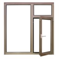 China Powder Coating Aluminium Swing Window 2.3mm-2.5mm Profile Thickness for sale
