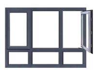 China Powder Coating Aluminium Swing Window 2.3mm-2.5mm Profile Thickness for sale