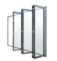 China KLUK Aluminium Bifold Doors Laminated Glass Wood Grain For Patio for sale