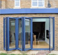 China KLUK Aluminium Bifold Doors Laminated Glass Wood Grain For Patio for sale