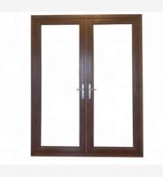 China Wood Grain Aluminum Swing Doors , Exterior Glass Swing Door Low E Glazed for sale