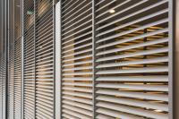 China Light Control Aluminum Sun Shade Louvers  Matt Black With Fiberglass Flyscreen for sale